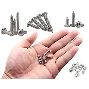 LBY 600pcs M2 M2.2 M2.6 M3 Pan Head Self-Tapping Sheetmetal Screw Assortment Kit, 12 Sizes, 304 Stainless Steel