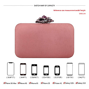 Fawziya Evening Clutch Bling Rhinestone Rose Velvet Novelty Medium Purses For Women Formall-Pink