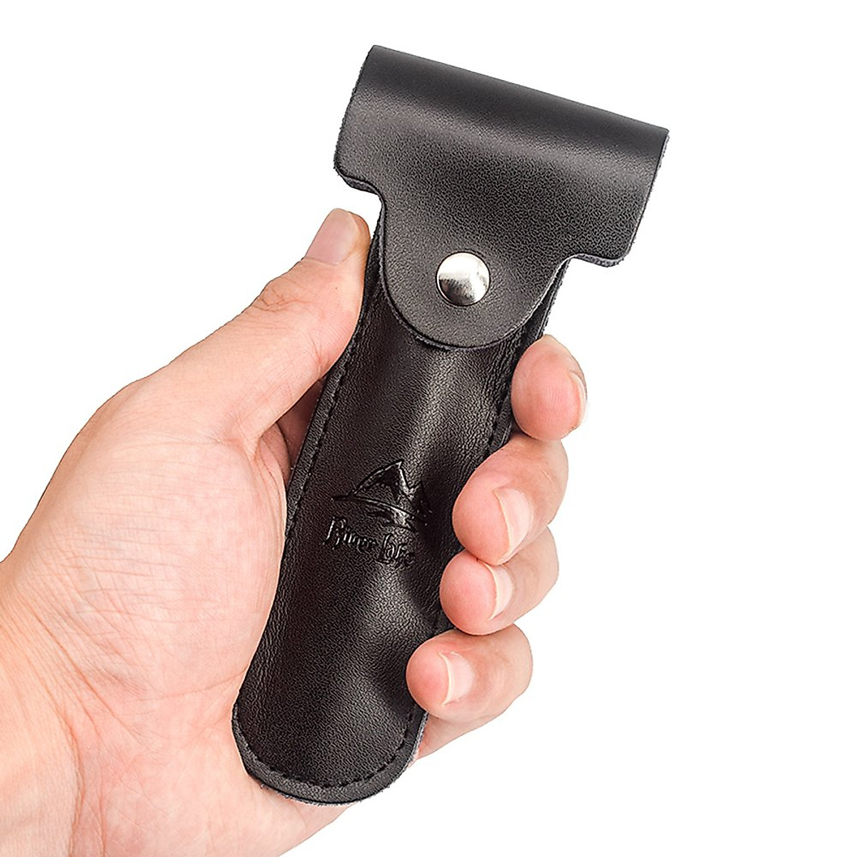 Genuine Leather Case Razor Protective Travel Case RIVERLAKE for Safety Razor's Double Edge Safety Case Cover Shaving Pouch Holder/Travel Case (Protective Case, Black)