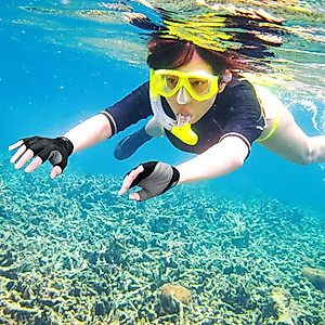 FitsT4 Sports Half Finger Padded Palm Gloves for Diving, Sailing, Jet Skiing, Stand-UP Boarding, Kayaking and Water Skiing, Perfect for Men&Women&Youth