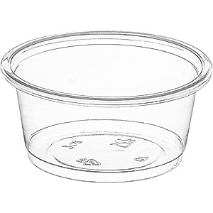 Crystalware, Disposable 2oz. Plastic Portion Cups Without Lids, Condiment Cup, Jello Shot, Soufflé Portion, Sampling Cup, 100 Cups Clear (100 Cups, 2oz.)