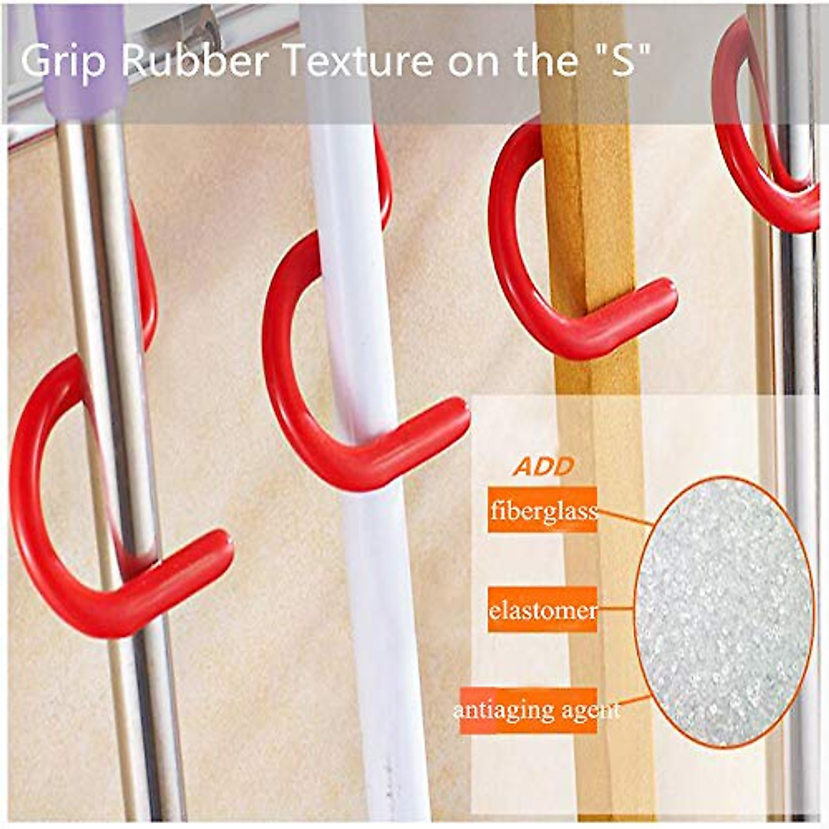 Cavoli Mop and Broom Organizer Wall Mounted, 4 Adjustable Holder and 3 Hooks,Storage Solutions for Broom Holders, Metal and Easy Clean