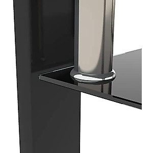 Tansole Rectangle Glass Coffee Table,Glass Coffee Tables for Living Room,Rectangle Clear Coffee Table for Home Office or Conversation Leisure Occasions,Rectangle Glass Cocktail Table,Wooden Leg,Black