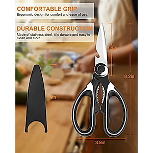 [2-pack] Kitchen Scissors Heavy Duty, Jocule Kitchen Shears Heavy Duty Scissors Kitchen, Upgrade Poultry Shears, Kitchen Shears Dishwasher Safe, Meat, Food Scissors, kitchen sissors for general use