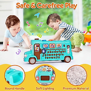 Toys for 1 Year Old Boy Gifts, Baby Toys 12-18 Months School Bus Learning Toys for 1 2 3 Year Old Boys Girls Kids Education Toys with Alphabet ABC/Music/Light/ for Toddlers 1-3 Birthday Xmas Gifts