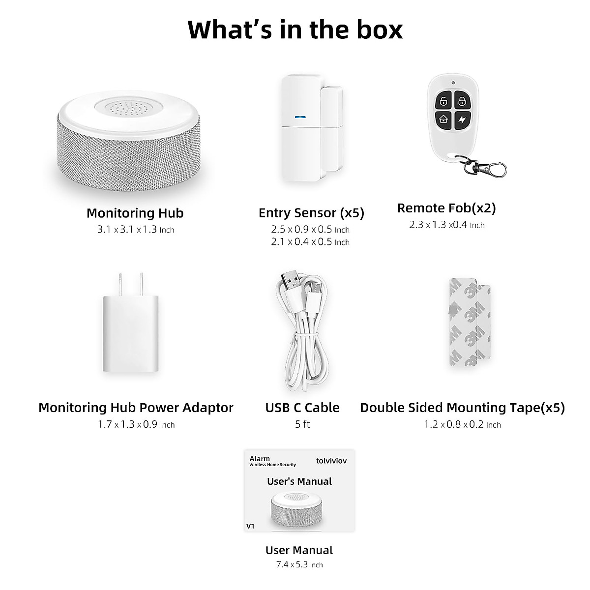 tolviviov Door Alarm System, Beta DIY Smart Home Alarm Security System 12 Pieces-Kit (Alarm Siren, Door Window Sensors, Remotes, Motion Sensor, Keypad), Work with Alexa, for House, Apartment