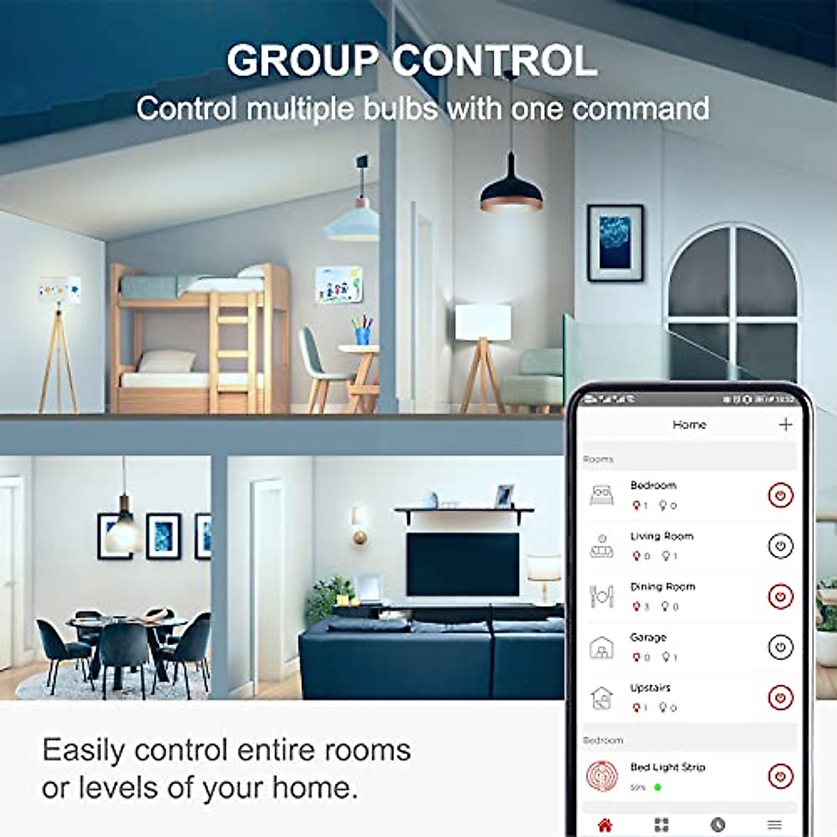 Sengled Smart Light Bulbs, WiFi Light Bulbs, Alexa Light Bulb, Smart Bulbs that Work with Alexa & Google Assistant, A19 Daylight (5000K) No Hub Required, 800LM 60W Equivalent High CRI>90, 2 Pack
