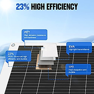ECO-WORTHY Flexible Solar Panel 130 Watt 12 Volt Monocrystalline Semi-Flexible Bendable for Off- Grid System Motorhome, RV, Caravan, Camper, Boats, Roofs, Uneven Surfaces