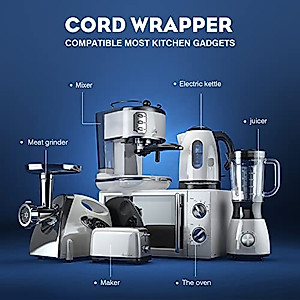 Cord Organizer for Appliances 12pcs Cords Winder Wrapper Appliance Home Kitchen Holder Keeper Power Organizers Wire Wrap Winders Stick On Mixer Blender Coffee Maker Pressure Cooker Toaster Air Fryer