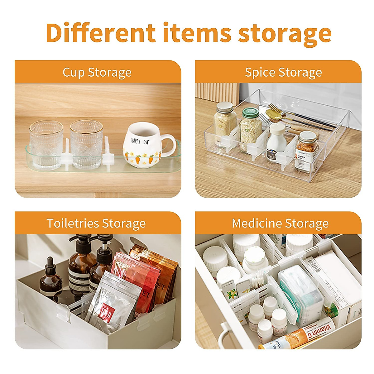 Refrigerator Dividers Adjustable Refrigerator Storage Dividers Djustable Dresser Drawer Fridge Seperators Plastic for Refrigerator Door