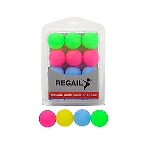 DONGKER 12 PCS Ping Pong Balls,4cm Plastic Colored Pong Balls for DIY Party Decoration Learning Activities Sport Class Carnival Games