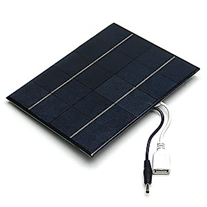 Fielect USB Mini Solar Panel 5V 3.5W Polysilicon Solar Cells Charger for Bicycles,Mobile Phones,Power Bank,Camping Lights 130x165mm