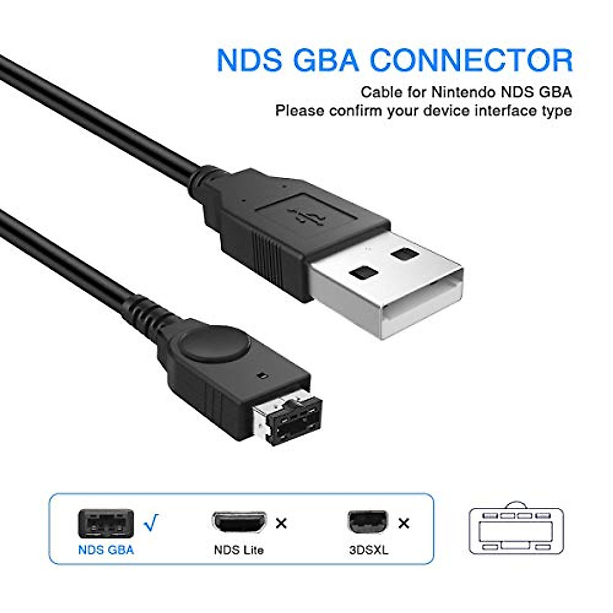 TFSeven 1Pcs Nintendo GBA SP Replacement Battery 850mah 3.7V Rechargeable Lithium Ion + AC Adapter 5.2V 450mA Wall Charger Power Supply for Nintendo GBA Sp Gameboy Anvance Accessories Bundle Kit