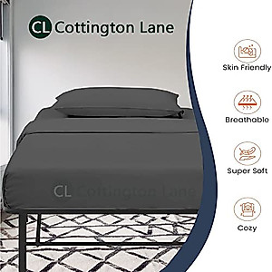 Cot Sheets Set (30" X 75") 4 PCs 400 Tc with 6 Inch Deep Pocket Dark Grey Solid - Cot Sheets for Daycare/Folding Bed/Rollaway Bed/Camp Bunk Beds/RVs/Guest Beds cot Sheet Set