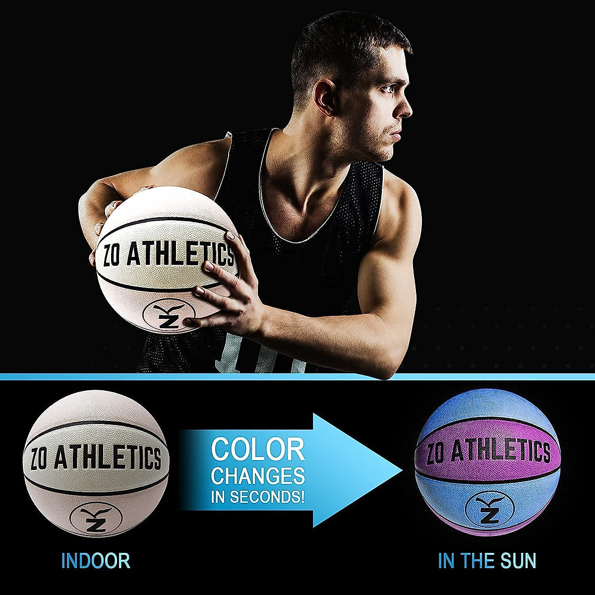 Zo Athletics Indoor Outdoor Shooting Basketball - Basketball Training Equipment - Size 7 - Gift Ideas for Boys and Girls﻿ Basketballs (COLOR CHANGE)