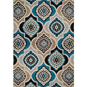 Century Home Goods Collection Panal and Diamonds Area Rug 5x8 Blue Rugs for Living Room Cheap 5x7 Gray Area Rugs on Clearance Under 50