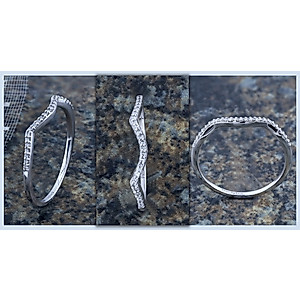 Dazzlingrock Collection Round White Diamond Curved Wedding Contour Band for Women (0.12 ctw, Color I-J, Clarity I2-I3) in 10K White Gold Size 7