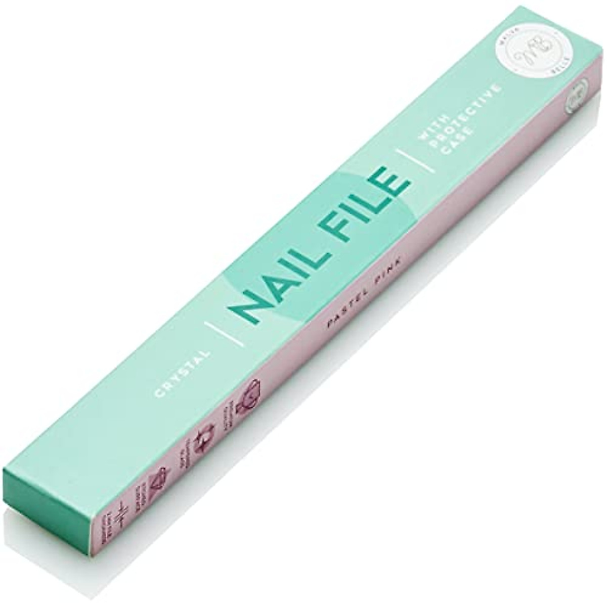 Best Crystal Glass Nail File for Women, Protective Travel Case, Professional Salon Fingernail Files for Pretty Manicure, Great for Natural, Gel and Acrylic Fake Nails, Better Emery Boards, Pink 2mm