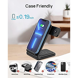 Wireless Charging Station for Multiple Device Apple - 3 in 1 Wireless Charger Stand Dock for Apple Watch 7/SE/ 6/5/4/3/2, Airpods 3/2/Pro, iPhone 13 Pro/13/12Pro/12/11 Certified Phones