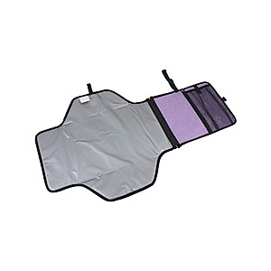 BODHI Baby Portable Water Resistant Diaper Changing Pad & Diaper Changing Kit Travel Bag Baby Station On The Go, Purple Chambray