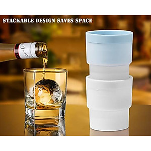 DAPOWER Ice Ball Maker Mold - Set of 2, Round Ice Cube Mold, 2.4 Inch Sphere Ice Cubes for Whiskey, Cocktails, Bourbon (2, White)