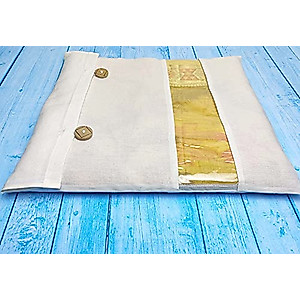 Clarkia Reusable Cotton Saree Cover Set of 12 with see through window big size for Storage, Wardrobe Organizer bags saree bags cotton (16x14 inch, Beige)