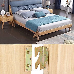 4 Sets Bed Rail Fittings No-Mortise Bed Rail Brackets Heavy Duty Bed Frame Hardware Rust Proof Bed Frame Connectors with Screws for Headboards, Footboards Hold