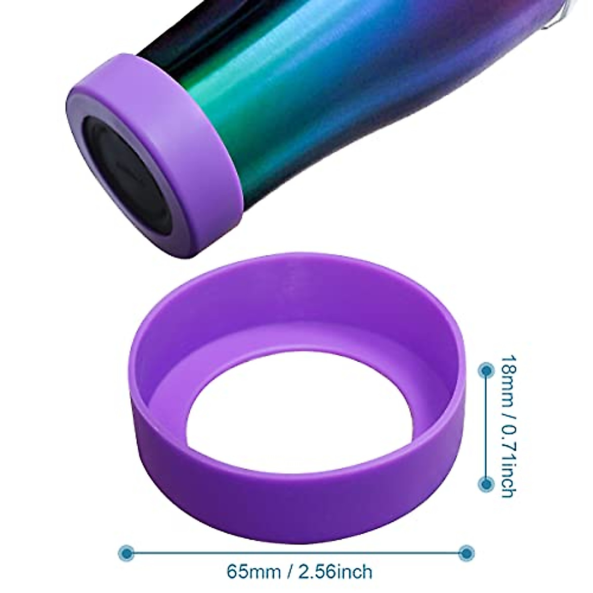 20 PCS 65mm Protective Cup Mat Silicone Sleeve Heat-Resistant Water Bottle Holder Insulation Mat Non-Slip Cup Mug Coaster (10 Colors,2 of Each)