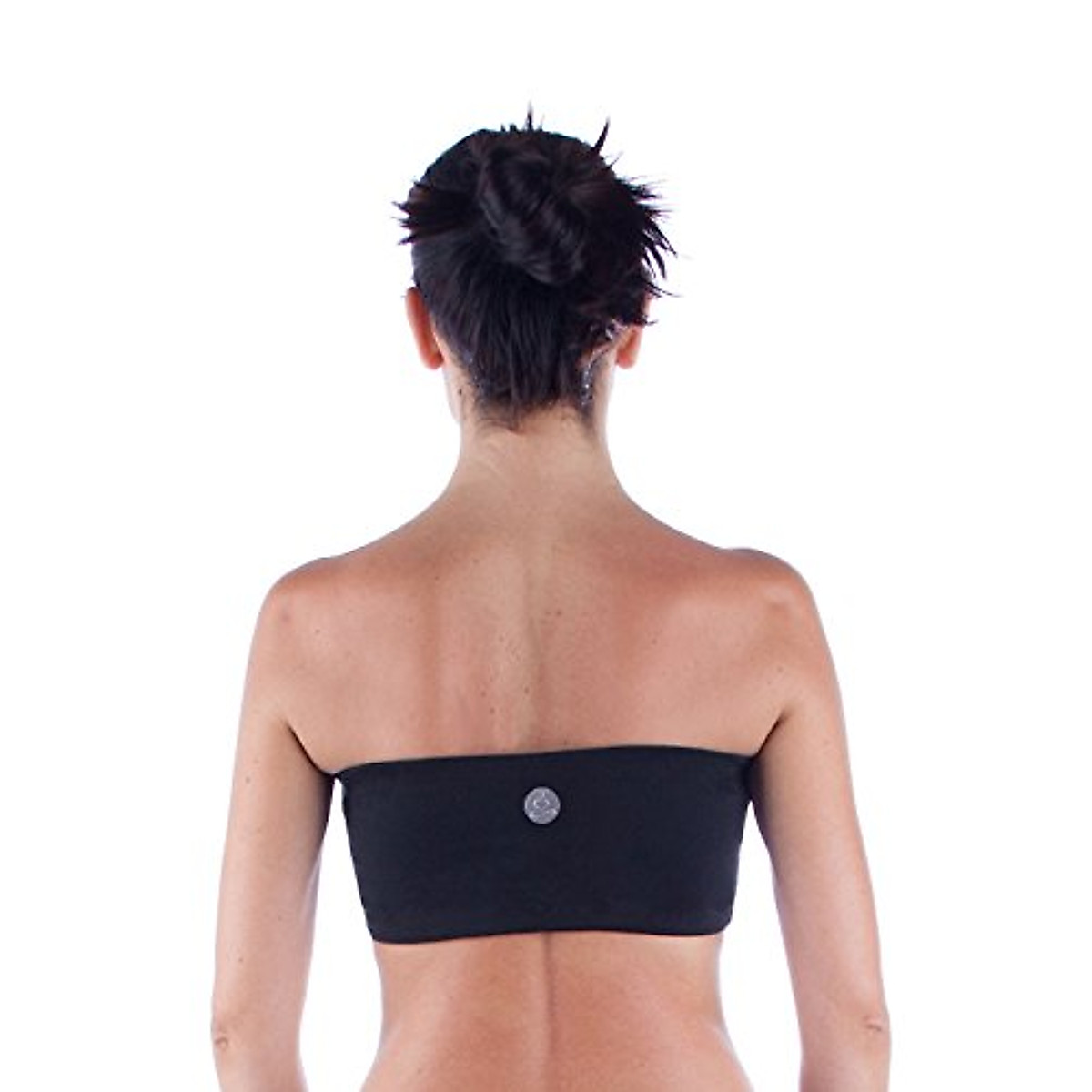 Black Strapless Yoga Sports Bra Bandeau Black L