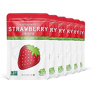 Nature's Turn Freeze-Dried Fruit Snacks, Strawberry Crisps, Pack of 6 (0.53 oz Each)