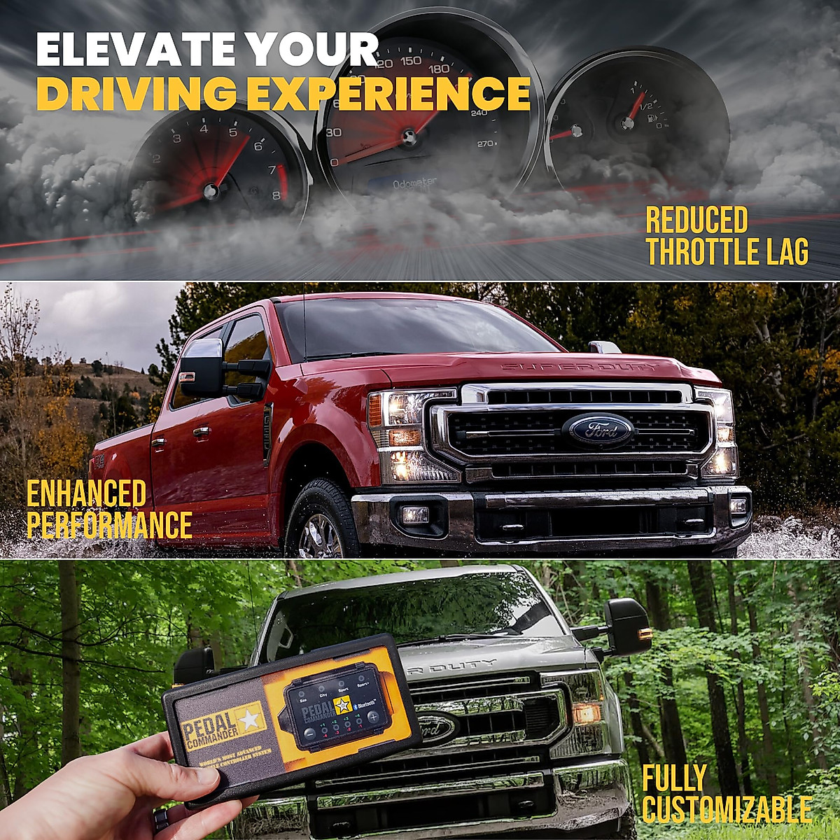 PEDAL COMMANDER for Ford F350 Super Duty Trucks 2011-2024 Throttle Response Controller Fits: Base, XL, XLT, King Ranch, Lariat, Limited, Tremor, Platinum Gas & Diesel, F-350 Truck Accessories