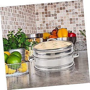 TIDTALEO 1 Set Steamer Wooden Cooking Utensils Chicken Breadt Asian Cookware Sticky Chinese Steamer Basket Soup Dumpling Steamer Basket Steamer with Lid Steamer for Dumpling Food Steamer