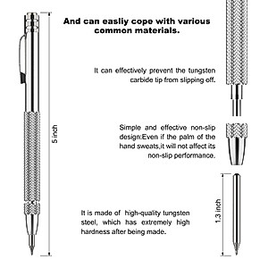 Glieskir 2 Pack Tungsten Carbide Scriber with Magnet,with Extra 10 Replacement Marking Tip,Etching Engraving Pen for Glass/Ceramics/Metal Sheet