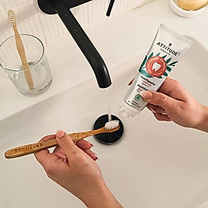 ATTITUDE Toothpaste with Fluoride, Prevents Tooth Decay and Cavities, Vegan, Cruelty-Free and Sugar-Free, Sensitive, Spearmint, 4.2 Oz