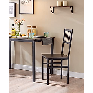 Tassullo 4pcs Kitchen Table Set, Small Dining Room Table Set and 2 Chairs for 4 with Bench, Sturdy and Noise-Free for Small Studio Apartment and Dorm Room (A)