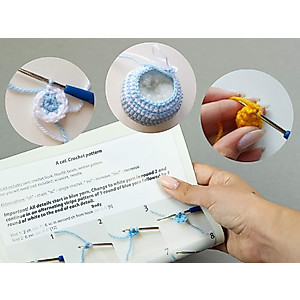 Crochet Stuffed Animal CAT DIY Kit, Beginner Craft kit for Teens and Adults, All Materials Included, Detailed Instructions with 45 Pictures, Hypoallergenic Yarn