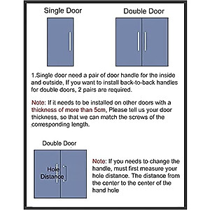 Barn Door Push Pull Door Handle 20/24/32/40inch Glass Door Pull Push Handle, Contemporary Stainless Steel Interior Exterior Sliding Barn Door Handle, Kitchen/Bathroom/Office Door Handles, Two-Side Des