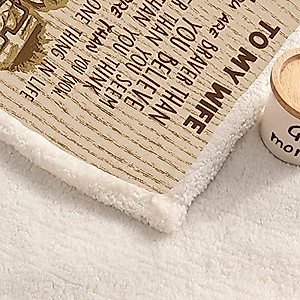 LOVINSUNSHINE to My Wife Blanket,Birthday Gifts for Wife,Wife Birthday Gift Ideas,Birthday Presents for The Wife, for Her,Birthday Gift for Wife,Wife Gifts from Husband 50x60