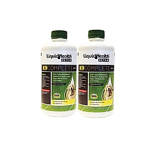 LiquidHealth 32 Oz K9 Complete 8-in-1 Liquid Multivitamin for Dogs & Puppies, All in One Complete Formula, Senior Puppy Dog Diet, Canine Vitamins, Skin and Coat, Joint Health, Immune Support (2 Pack)