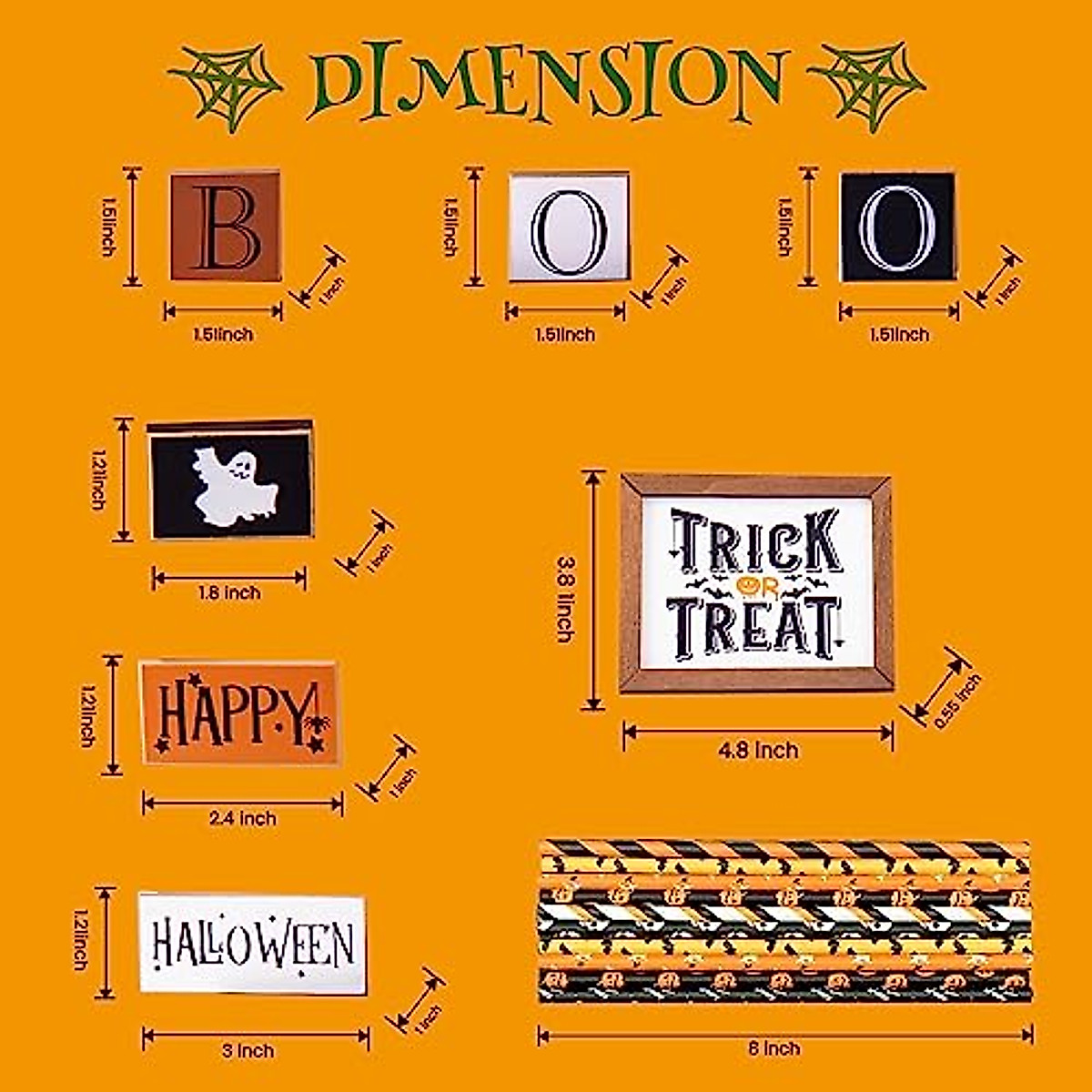 Halloween Decor - Halloween Decorations - Tiered Tray Decor Wooden Block Sign for Bathroom Home Kitchen Table Decor