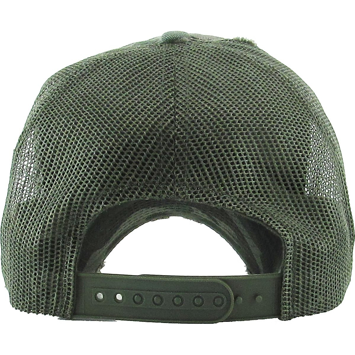 Funky Junque Distressed Trucker Dad Hat - Olive