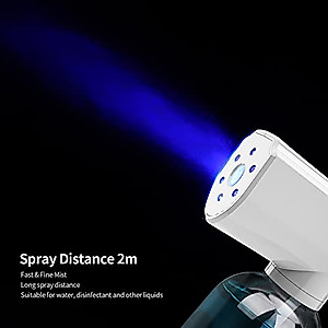 Atomizer Sprayer, Rechargeable Nano Electric Handheld Sprayer with Blue Light Fogger Gun Portable Sprayer Gun for Home, School, Office or Garden
