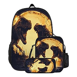 Royal Kylin 3-Piece Set Classic Backpack Insulation Lunch Bag Pencil Bag Backpack (yellow, One Size)