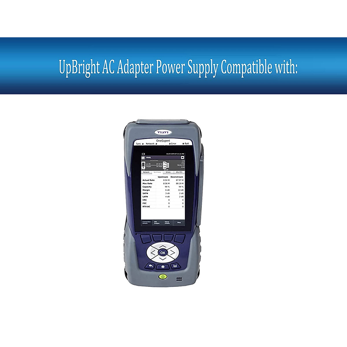 UpBright 12V AC/DC Adapter Compatible with VIAVI JDSU OneExpert DSL ONX-580 One Expert Bonded DSL Tester ONX-BDCM-DSL-Bonded BC# 7651A 7651B 12VDC 3A Power Supply Cord Cable Battery Charger Mains