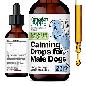 Calming Drops for Male Dogs - Calming Care w/Ashwagandha & Passion Flower - Natural Alternative to Dog Calming Chews and Treats - Dog Food Supplements for Composure & Relaxation - 2 oz
