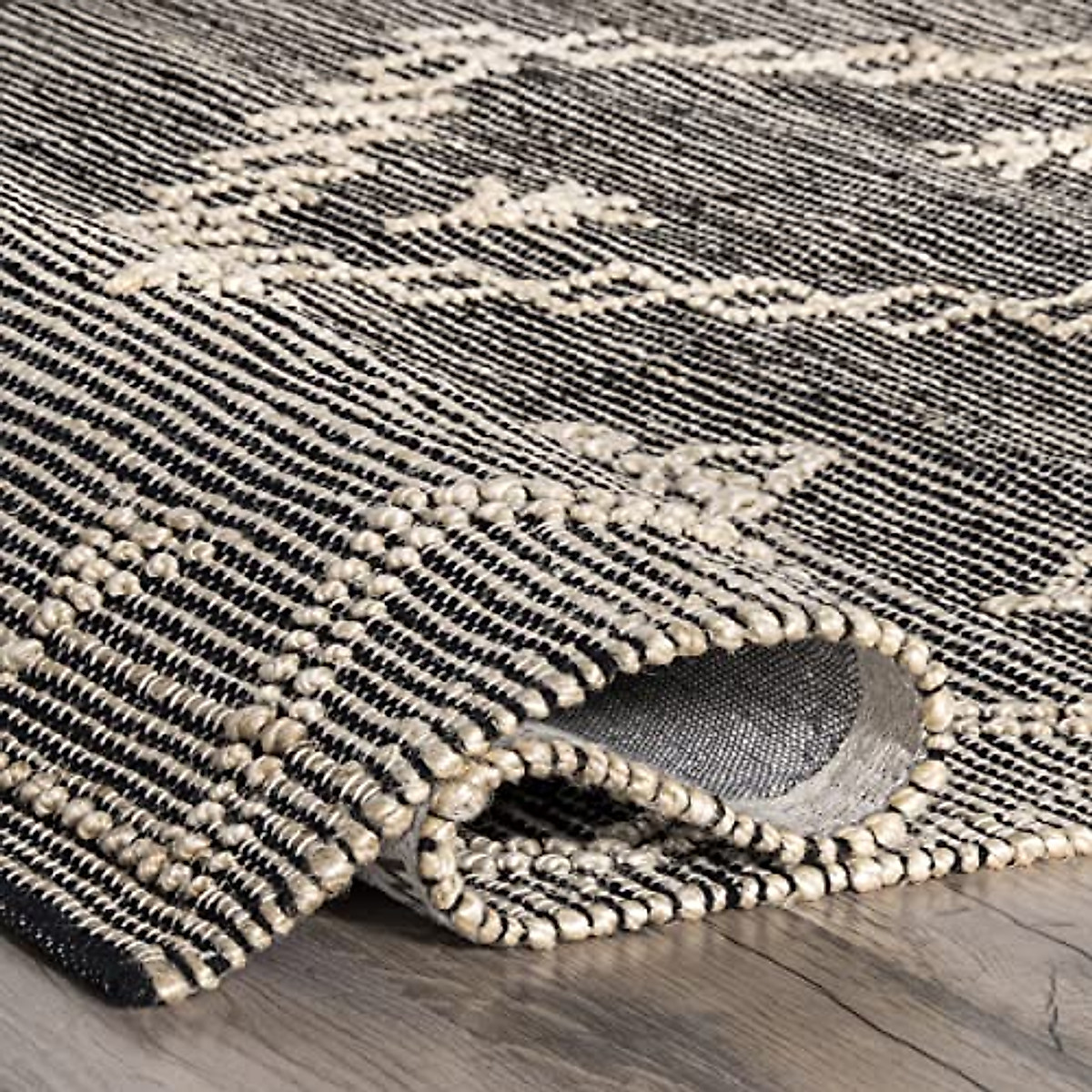 nuLOOM Julianne Handmade High-Low Jute Moroccan Area Rug, 5x8, Beige
