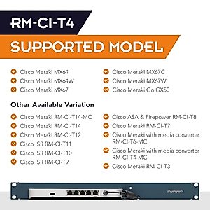 Rackmount.IT | RM-CI-T4 | Rack Mount Kit for Cisco Meraki MX64 / MX64W / MX67 / MX67W / MX67C RM-CI-T4