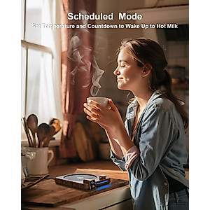 Mug Warmer, 40W Coffee Mug Warmer for Desk with Temperature Display, 1-12Hrs Auto Off/ON, Smart Coffee Cup Warmer with Anti-Scalding Silicone, Beverage Warmer for Coffee, Milk, Tea, Candle (Wood)