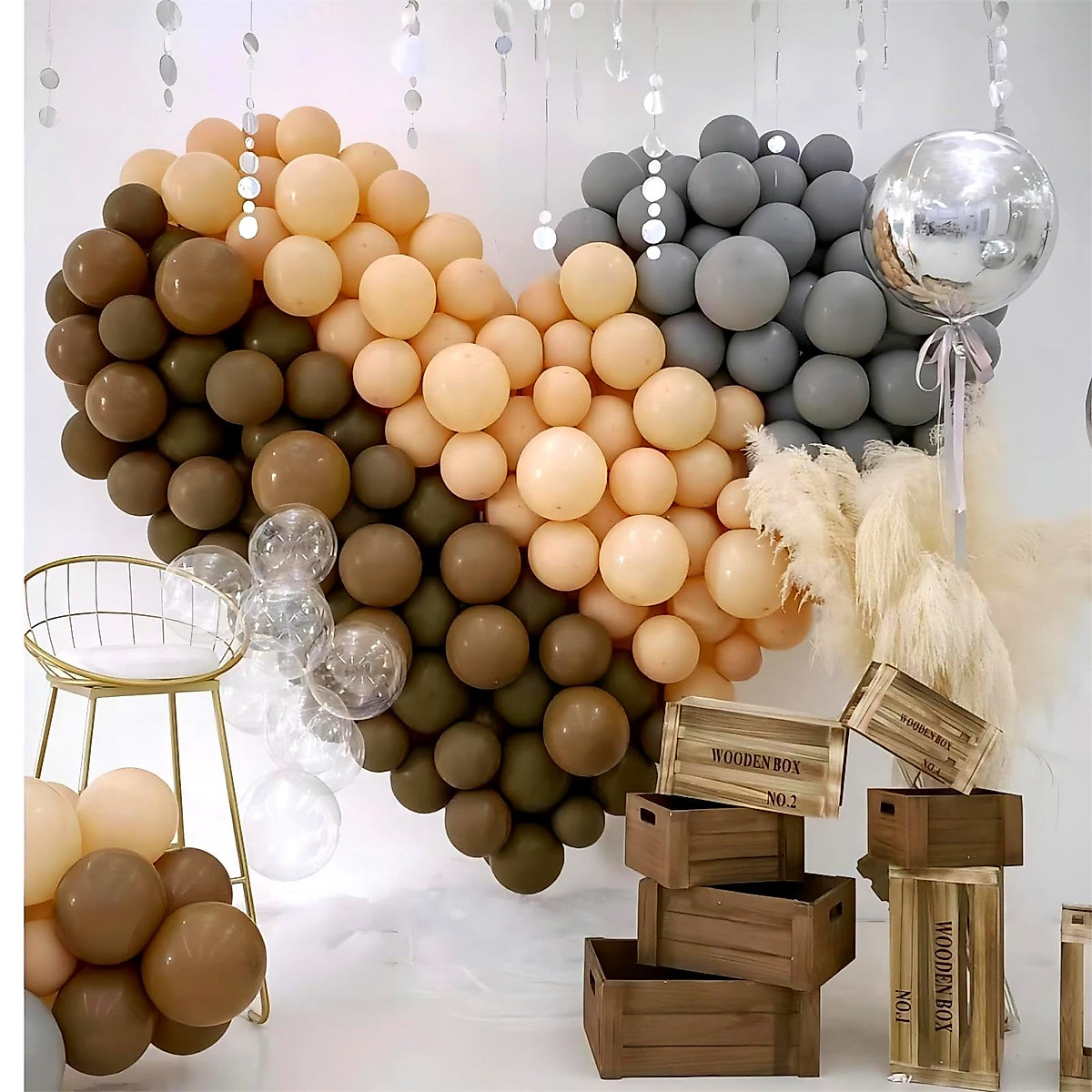 110pcs Dark Brown Balloon Garland Arch Kit, 18 12 10 5 Inch Brown Latex Balloons Different Sizes Pack for Graduation Wedding Birthday Baby Shower Halloween Party Decorations