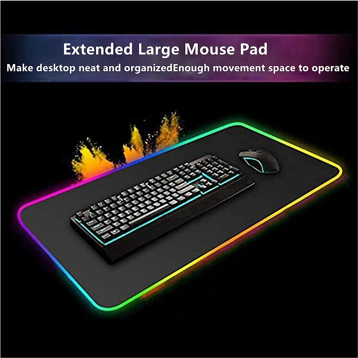 OYFRRGJ Mouse Pads Zero Two Mouse Pads Large Pink Mousepad RGB Anime Game Mats for Pc Lights Led Mouse Pad with Backlight Kawaii Cute Table Mat,23.6x11.8Inch